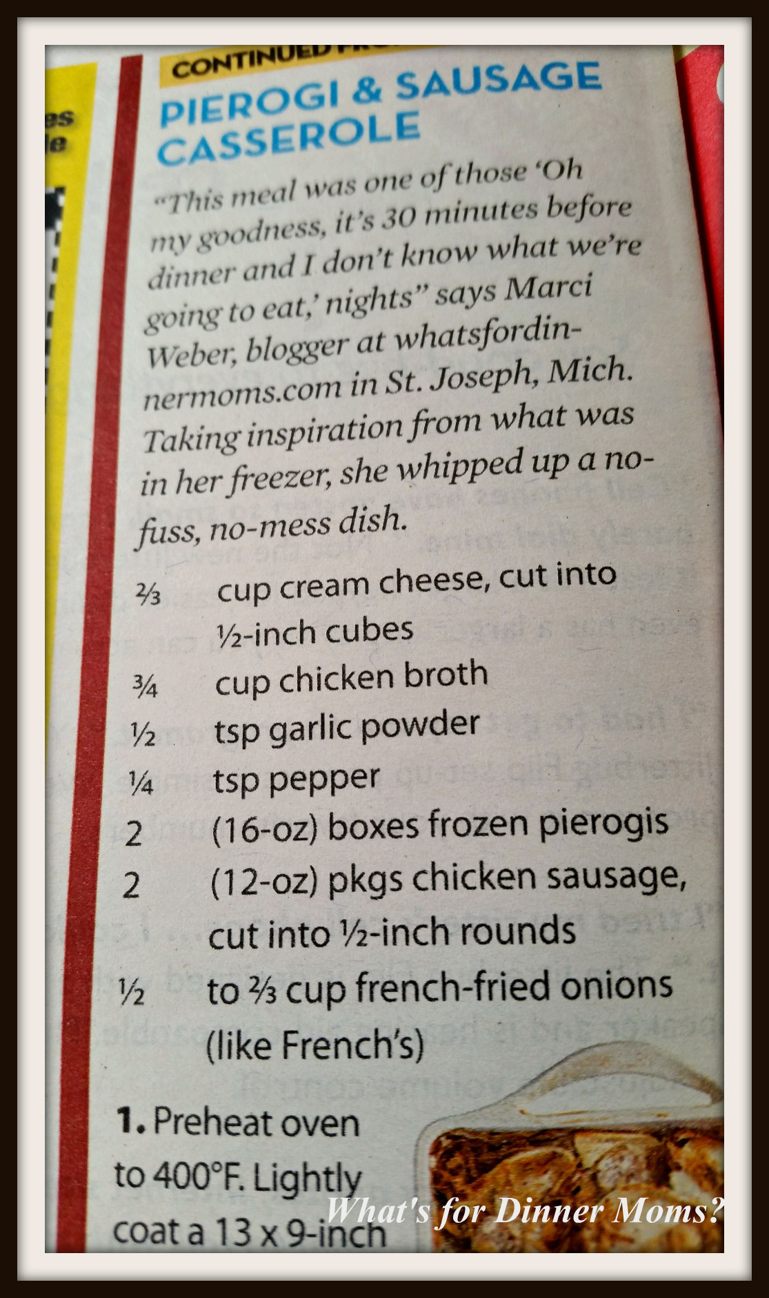 My Recipe – In Community Table – What's for Dinner Moms?